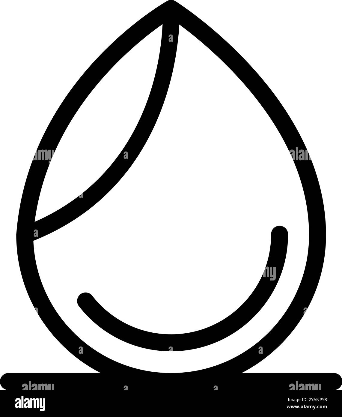 Simple vector icon of a water drop falling down, isolated on a white ...