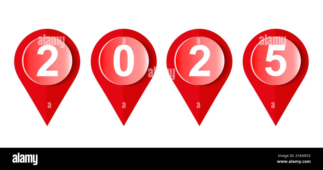 2025 - Two thousand twenty five. Icons on a white background. Vector ...