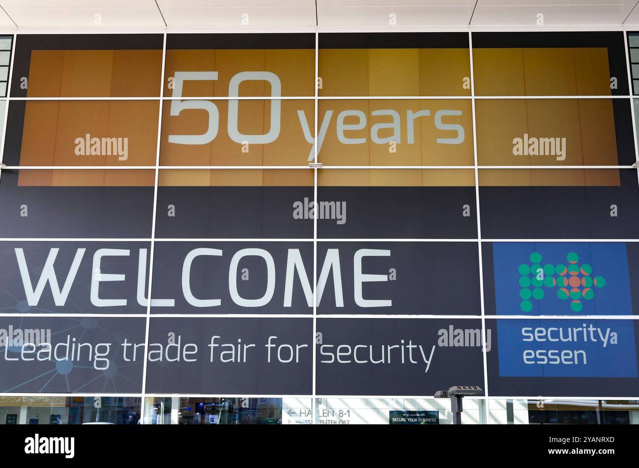 Logo Security Essen auf der 50. Leitmesse für Sicherheit Security Essen 2024 in der Messe Essen ...