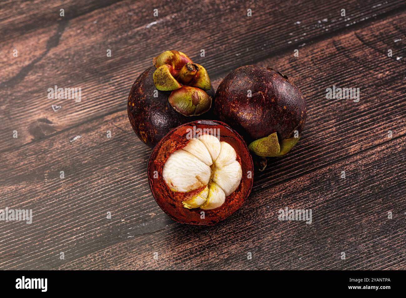 Tropical exotic sweet juicy Mangosteen fruit Stock Photo - Alamy