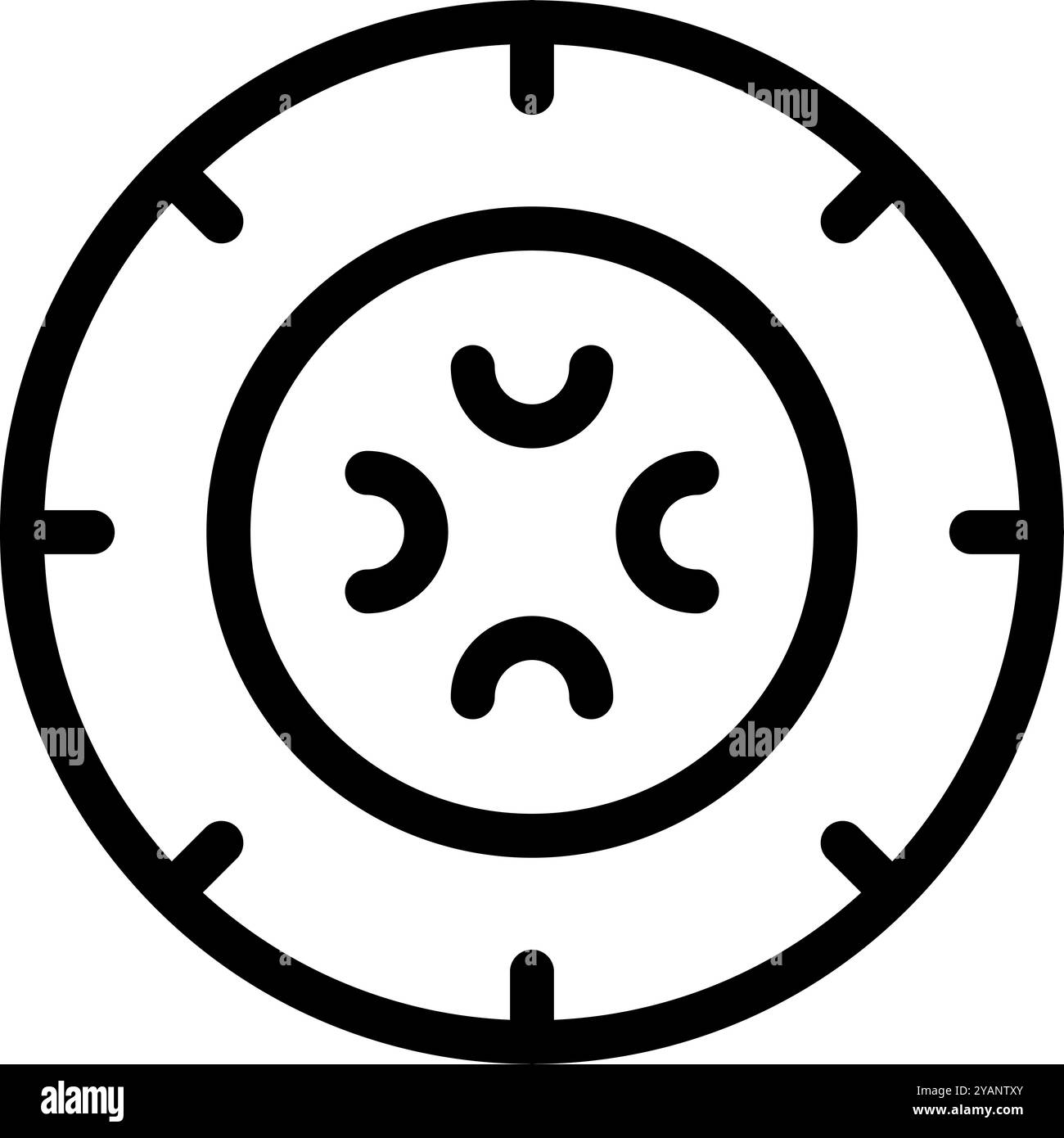 Simple vector icon of a round manhole cover with holes forming a flower ...