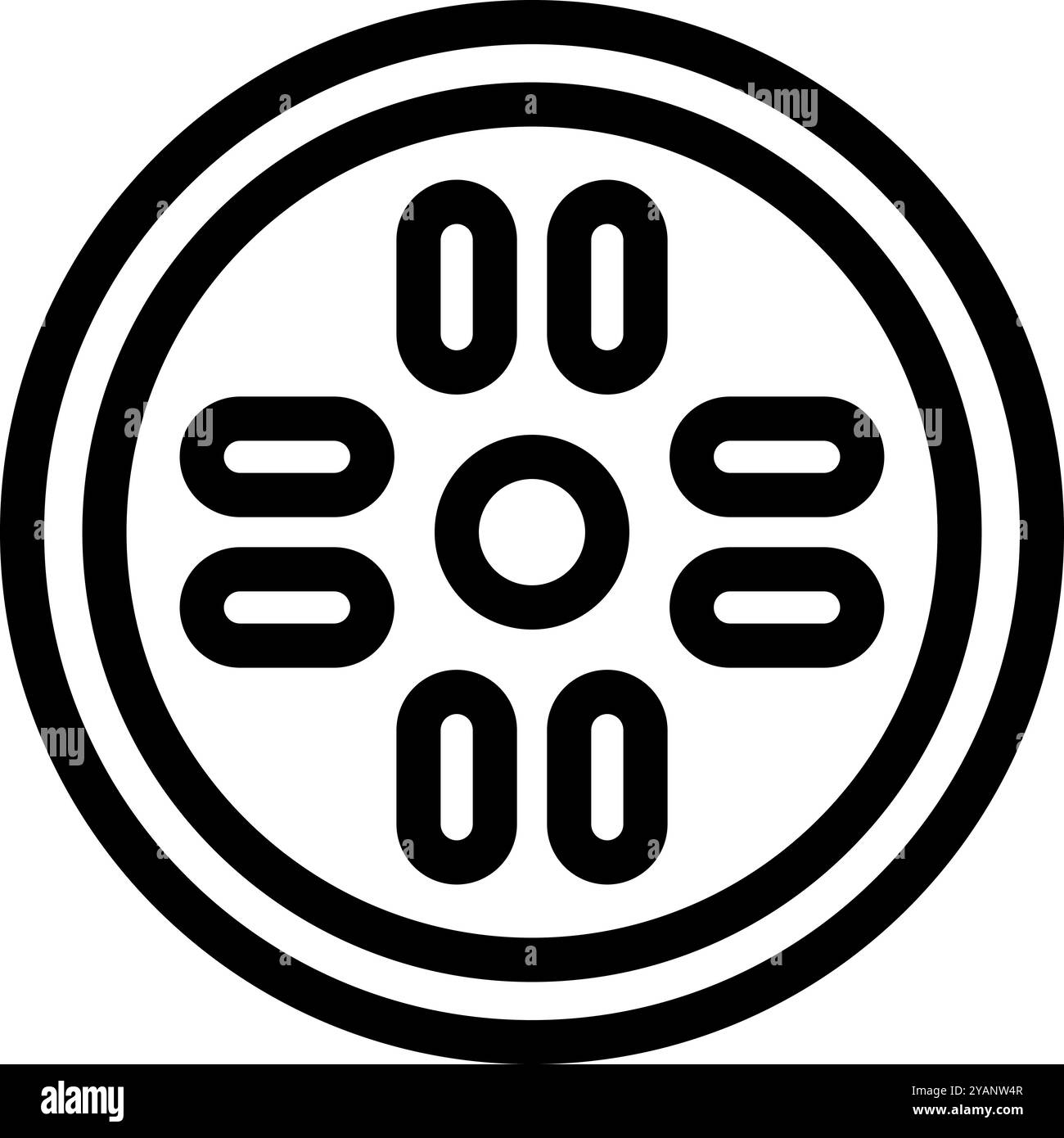 Black outline icon representing a petri dish filled with agar, used in ...