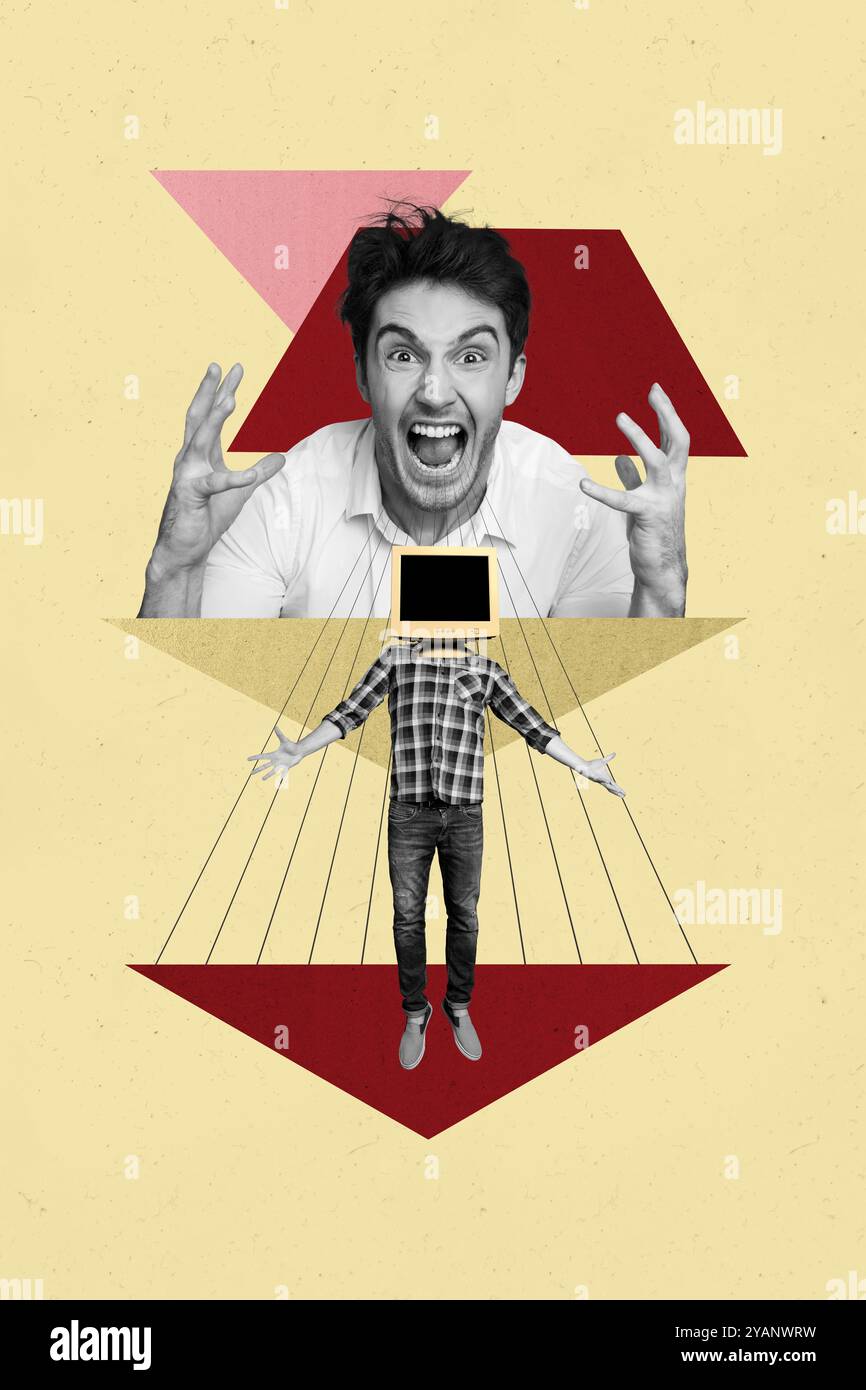 Composite trend artwork sketch photo collage of beige color backdrop ...