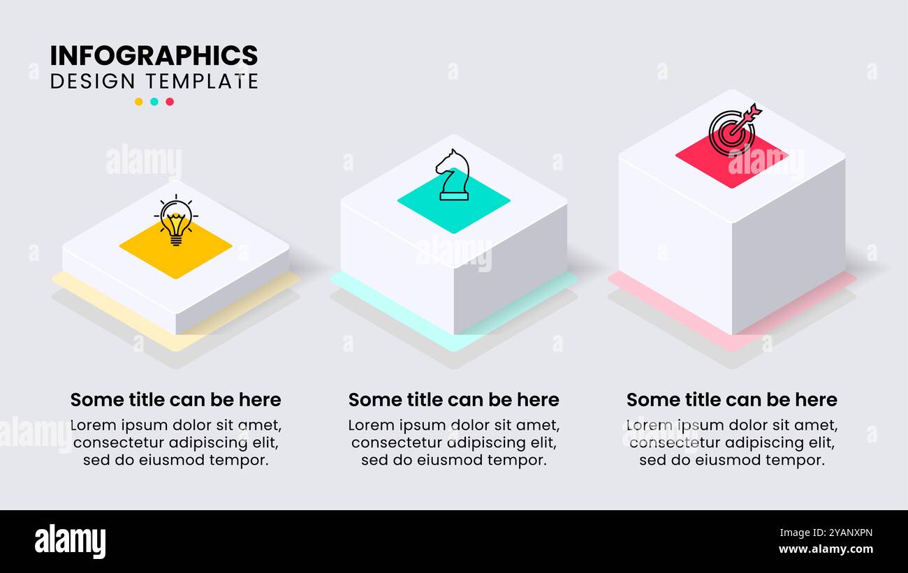 Infographic template with icons and 3 options or steps. Isometric ...