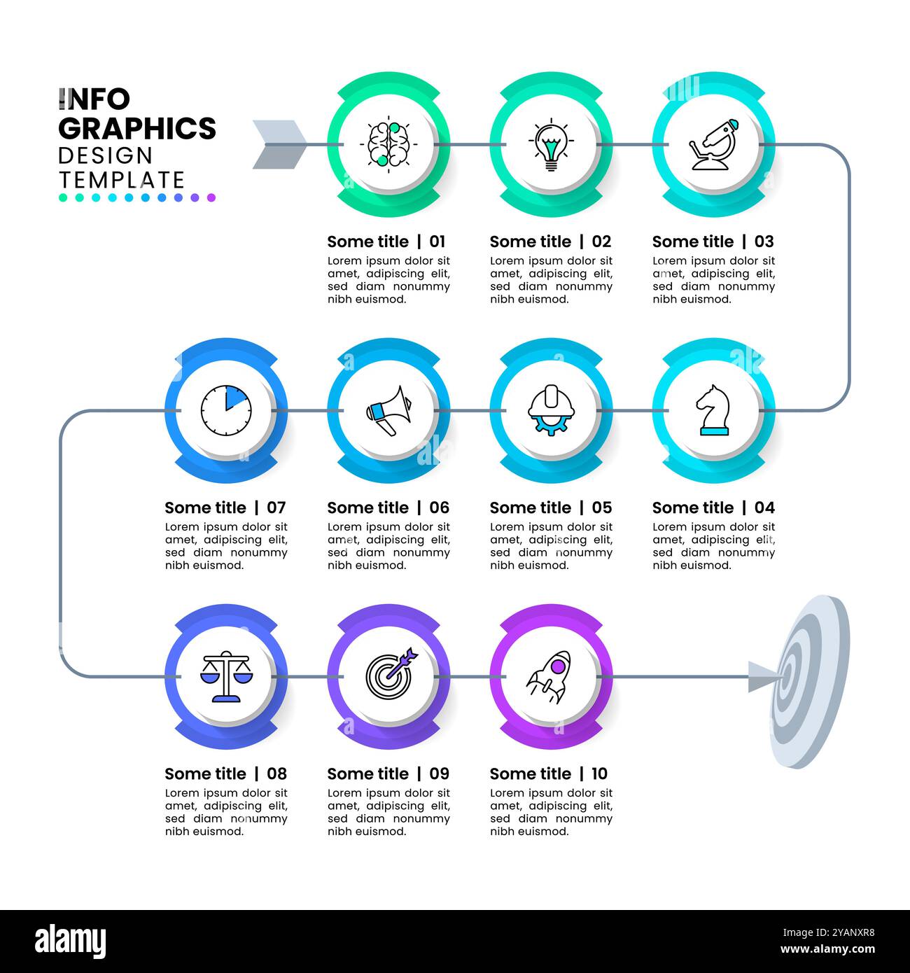 Infographic template with icons and 10 options or steps. Goal. Can be ...