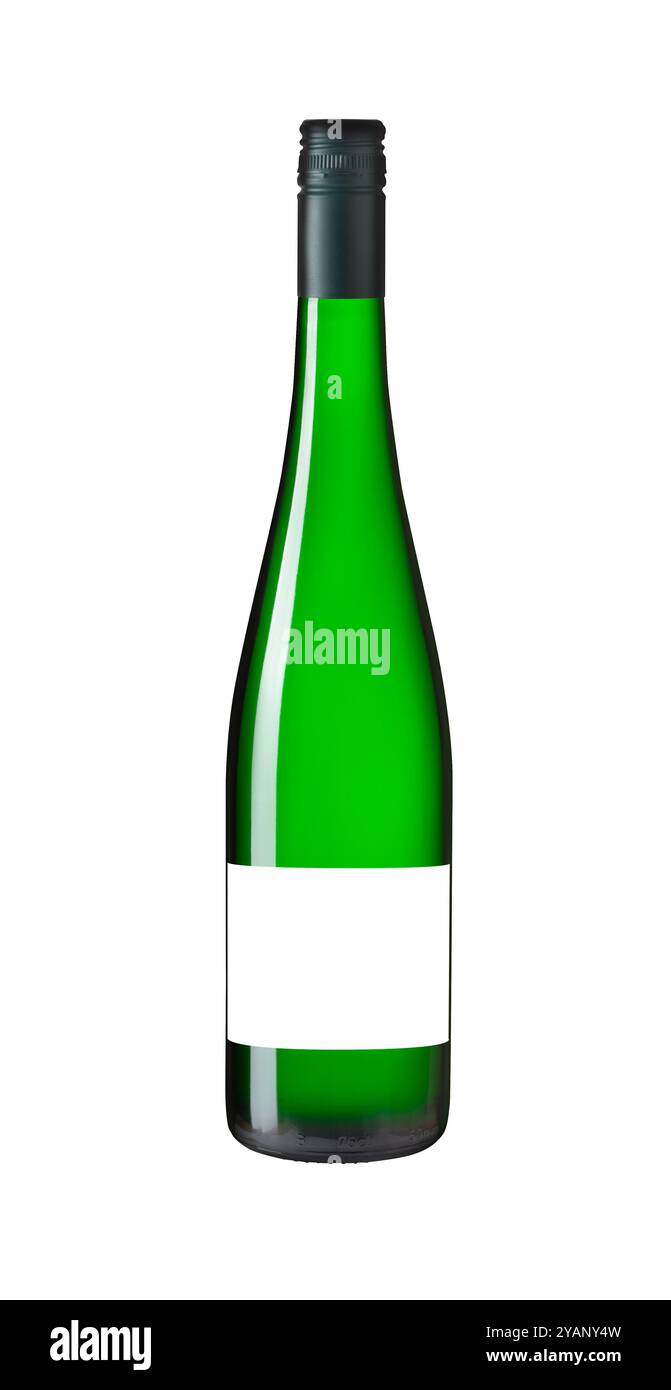 Wine bottle with space for label, a bottle of riesling isolated on ...