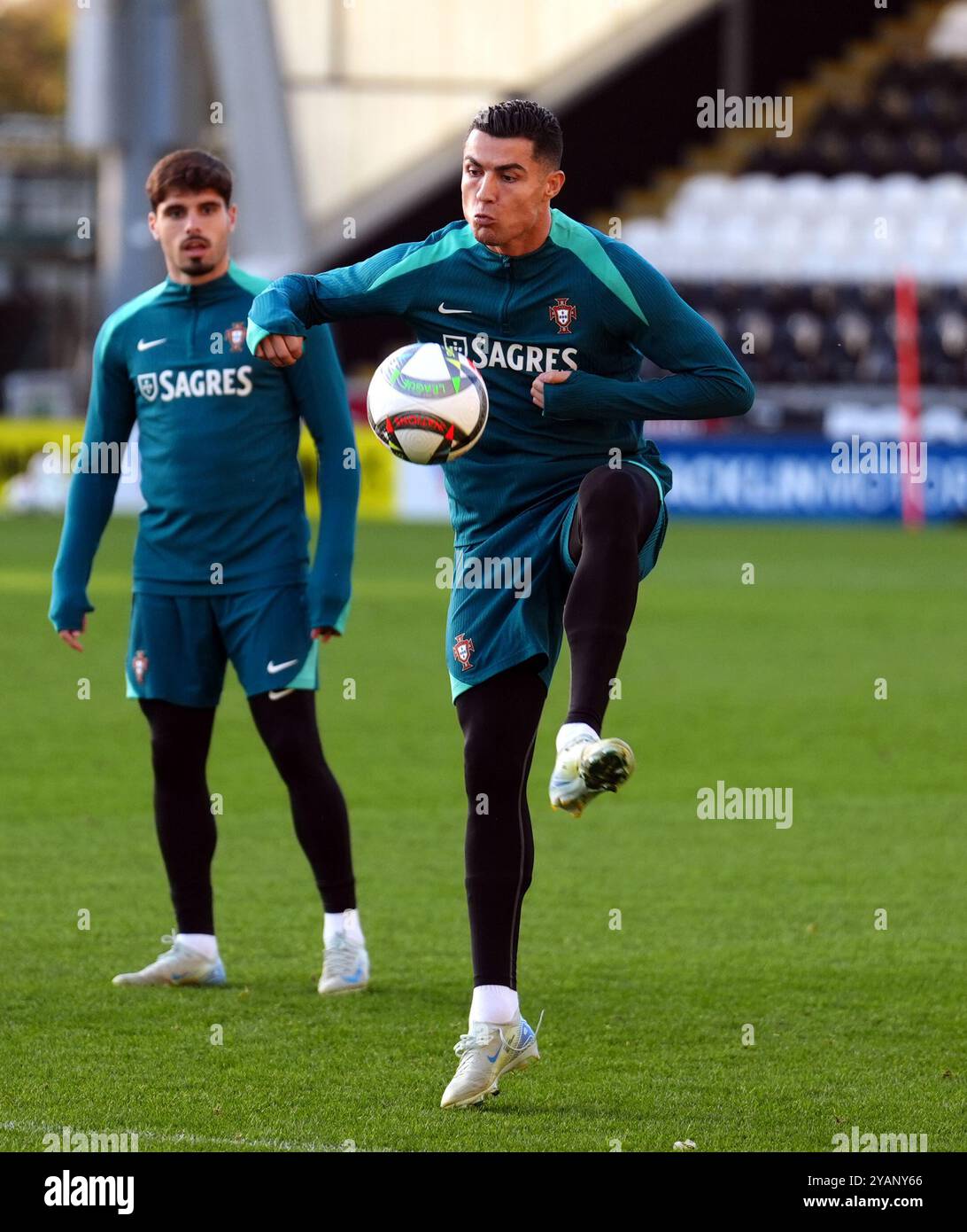 Portugal's Cristiano Ronaldo during a training session at the SMiSA ...