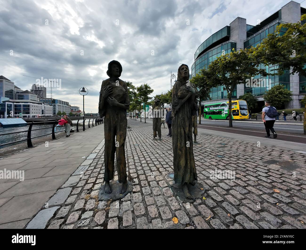 DUBLIN, IRELAND - JULY 31, 2024: Famine Memorial by Rowan Gillespie ...