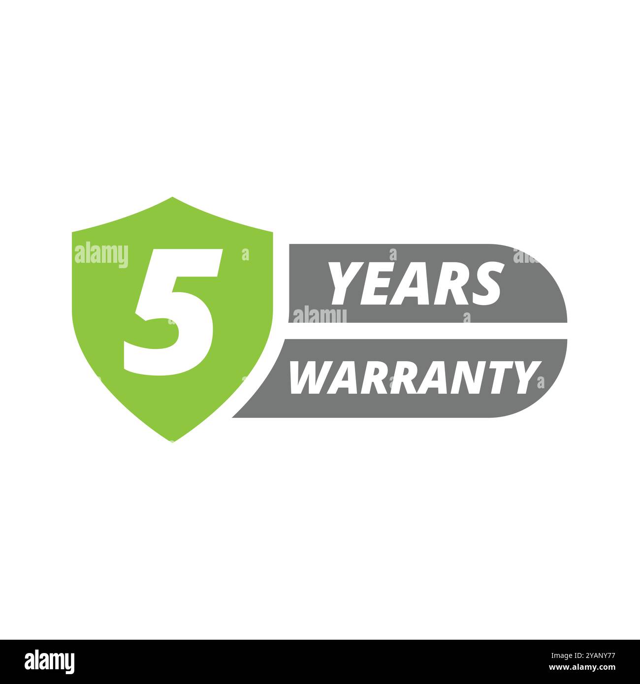 5 years warranty vector label. Five year guarantee service icon Stock ...