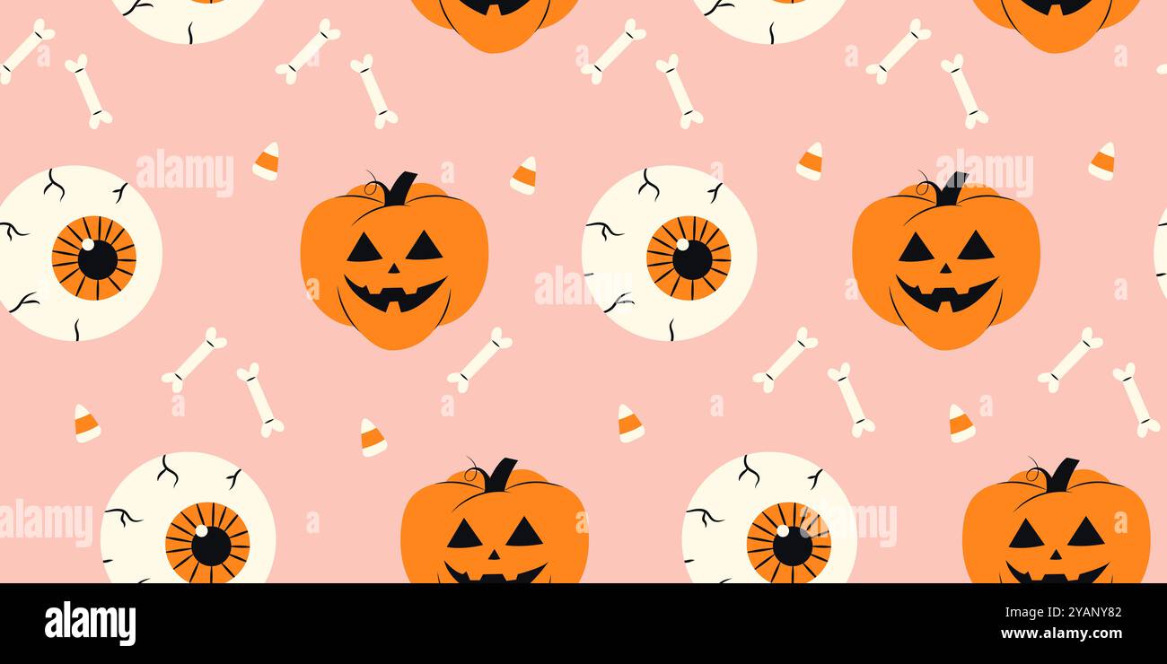 Cute Halloween seamless pattern Stock Photo - Alamy