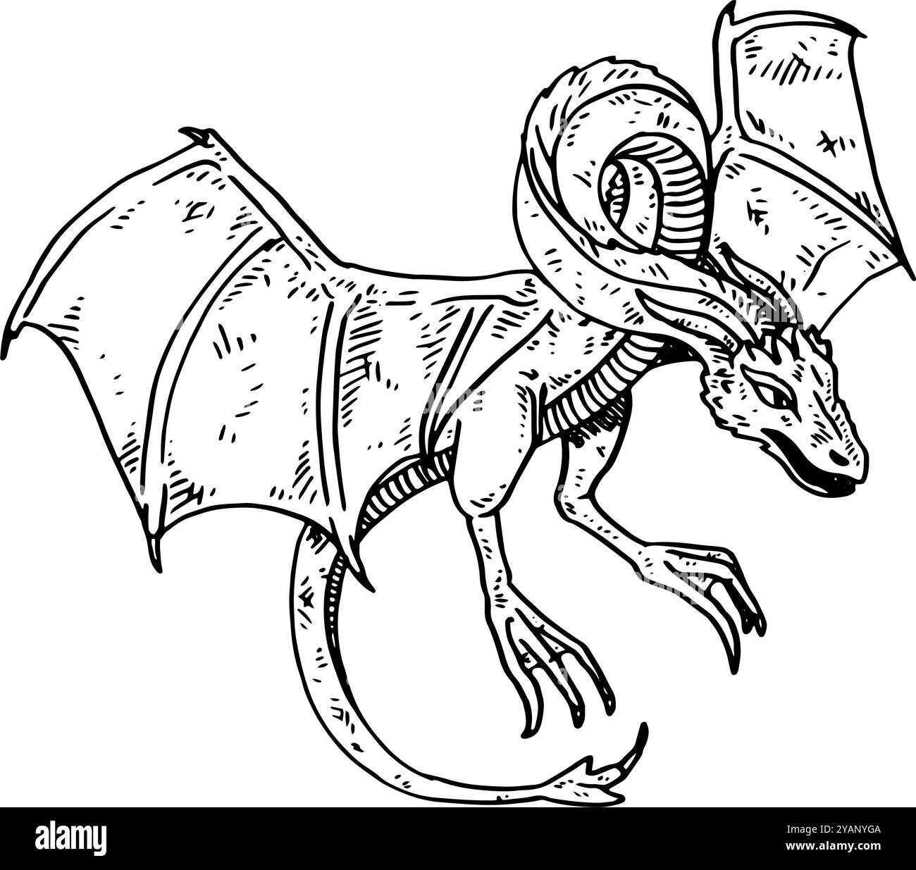 Mythological serpent Black and White Stock Photos & Images - Alamy