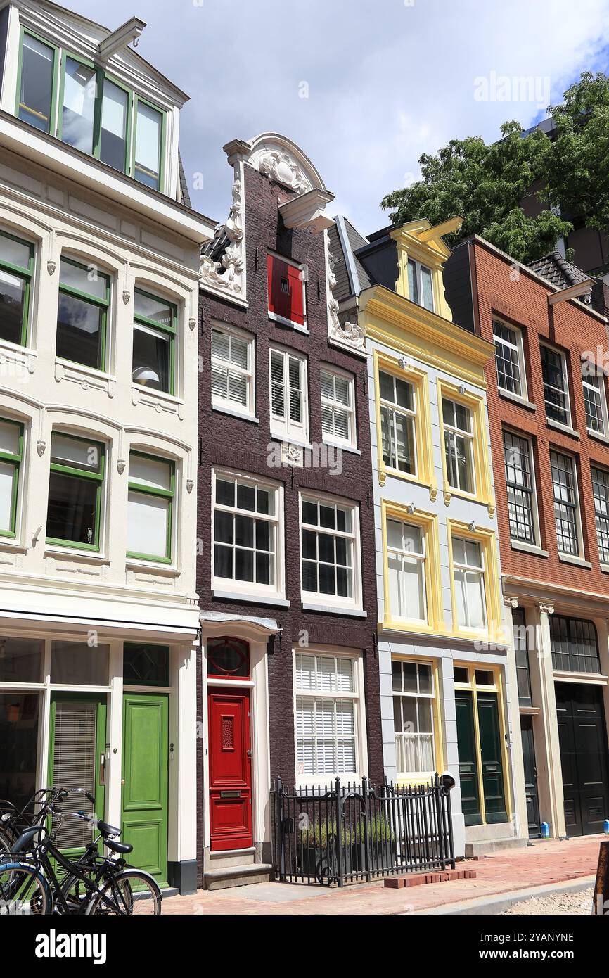 Amsterdam Kerkstraat Street View with Traditional House Facades with ...
