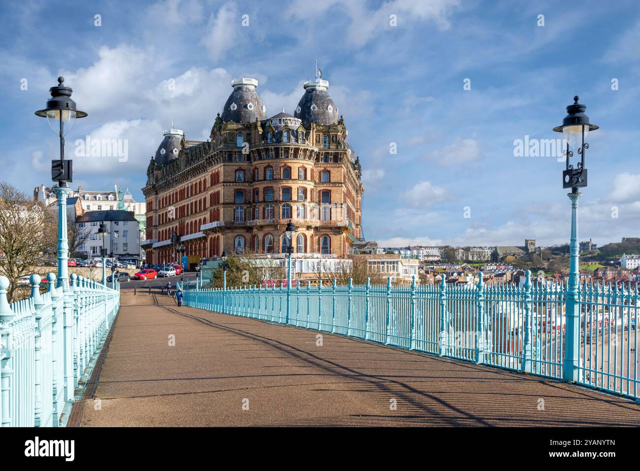 The Grand Hotel in Scarborough from the Spa bridge Stock Photo - Alamy
