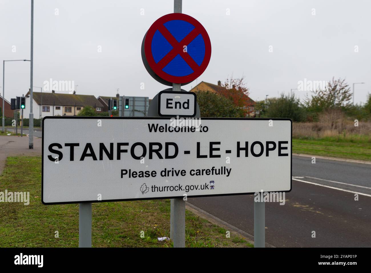 Welcome to Stanford le Hope sign, Essex, UK Stock Photo - Alamy
