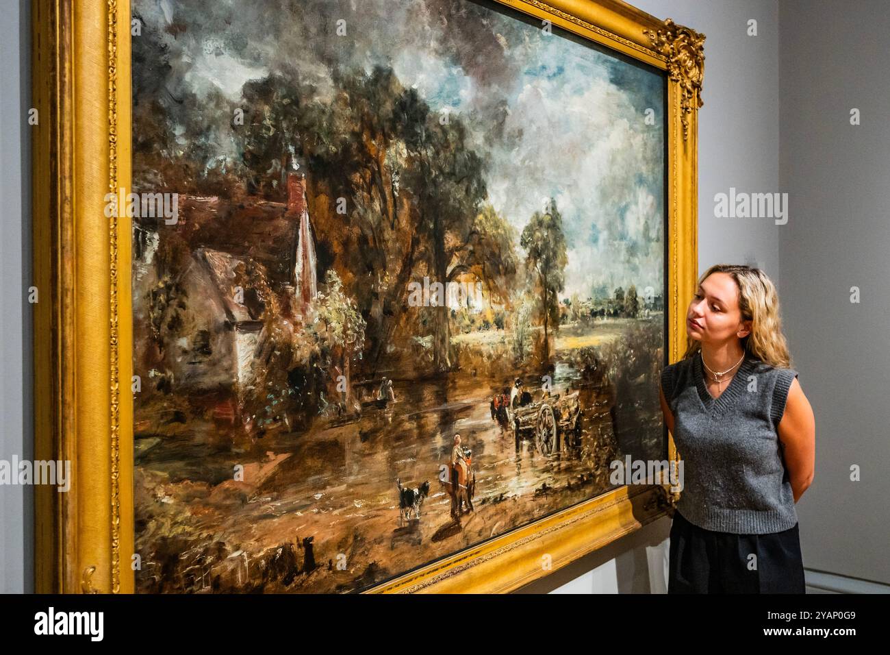 London, UK. 15 Oct 2024. Full-scale study for The Hay Wain, about 1821 ...