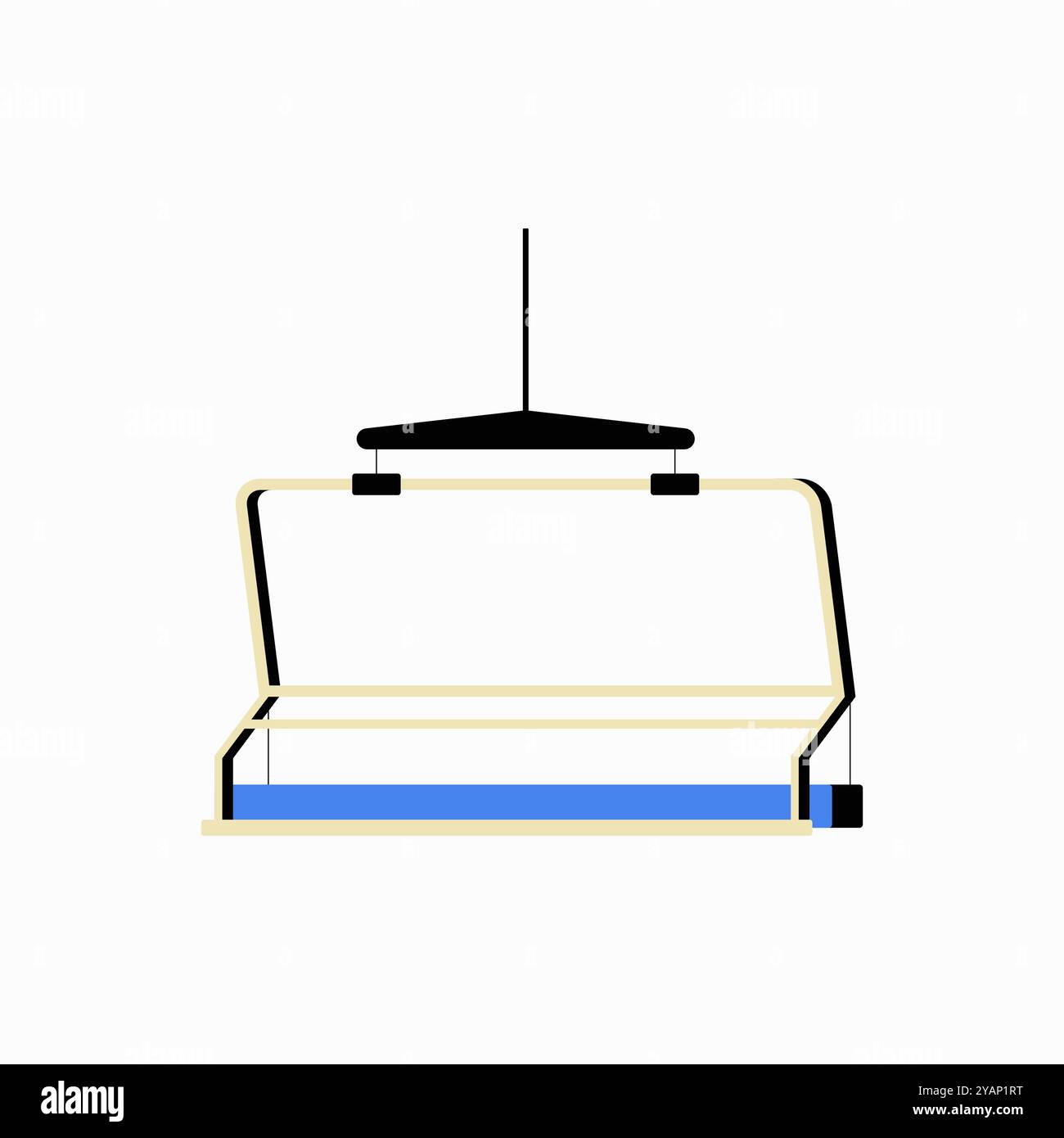 Ropeway symbolizing transportation, tourism, and adventure in flat ...