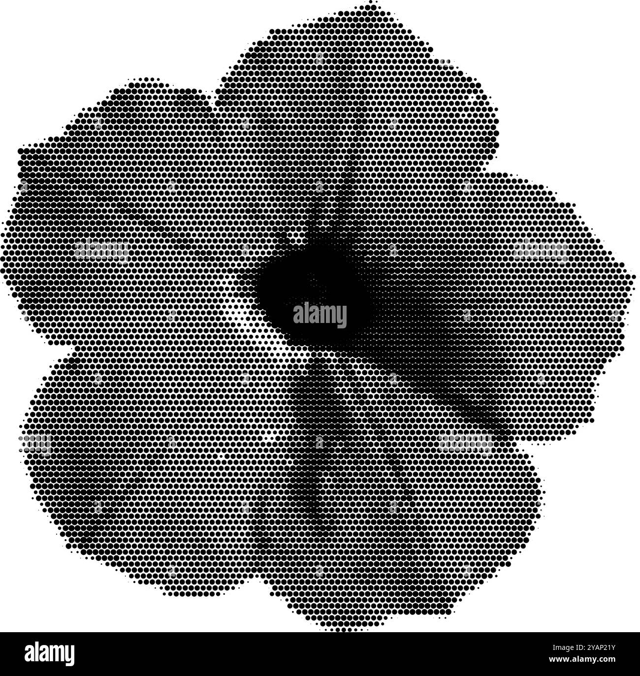 Halftone dotted cutout flower for trendy y2k retro collages. Vector realistic textured blossom ...