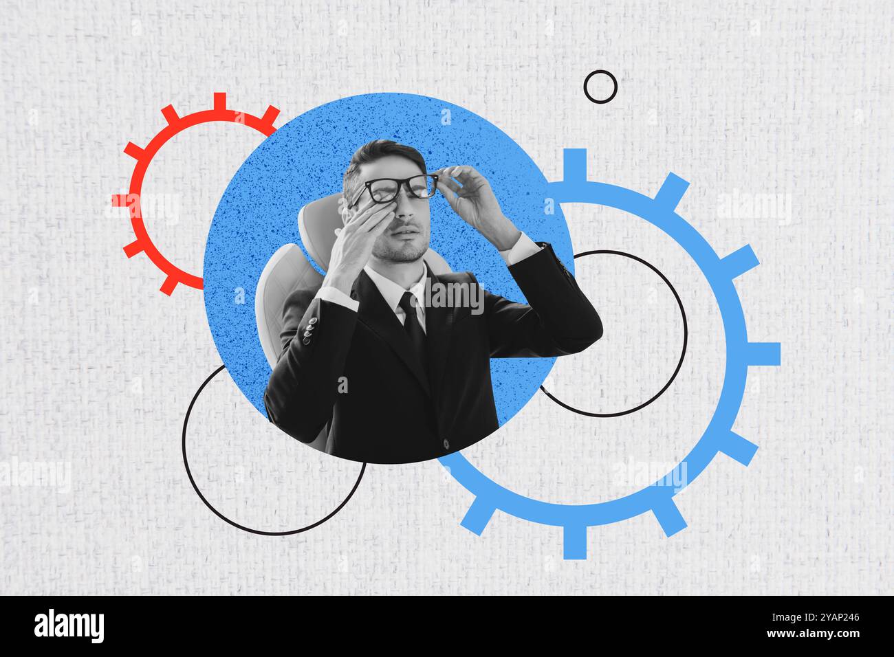 Trend artwork sketch composite collage of idea solve puzzle smart ...