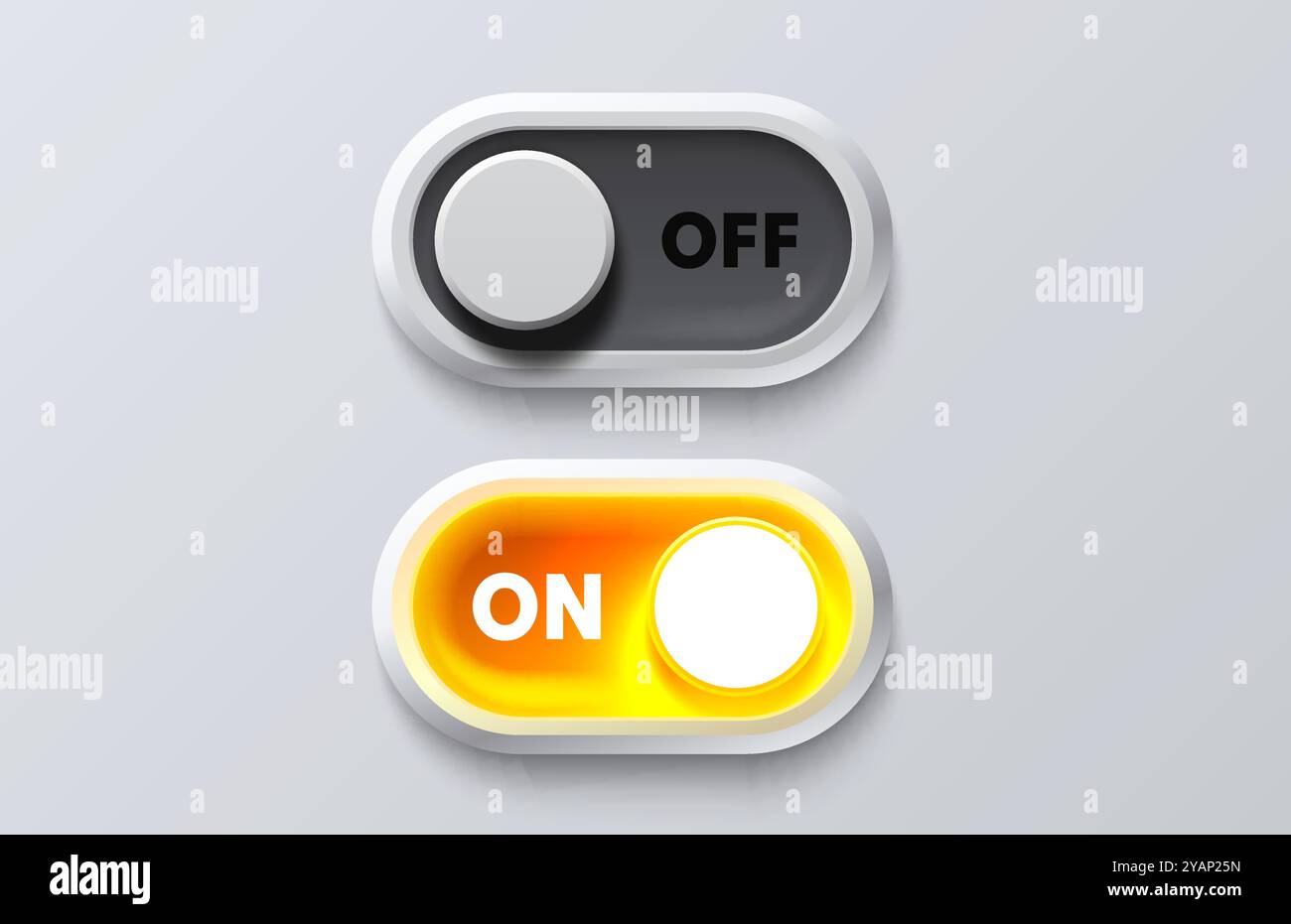 On off switch button ui isolated white background. Vector illustration ...