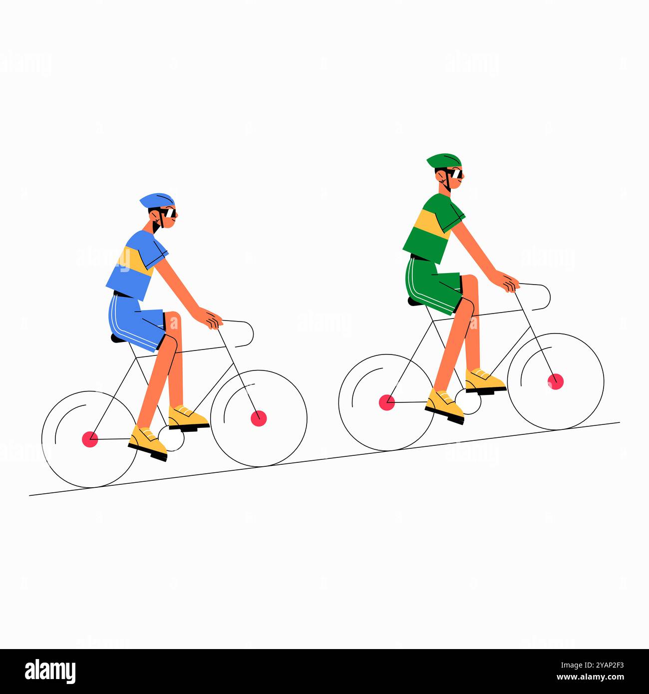 Two cyclists riding bicycles Cut Out Stock Images & Pictures - Alamy