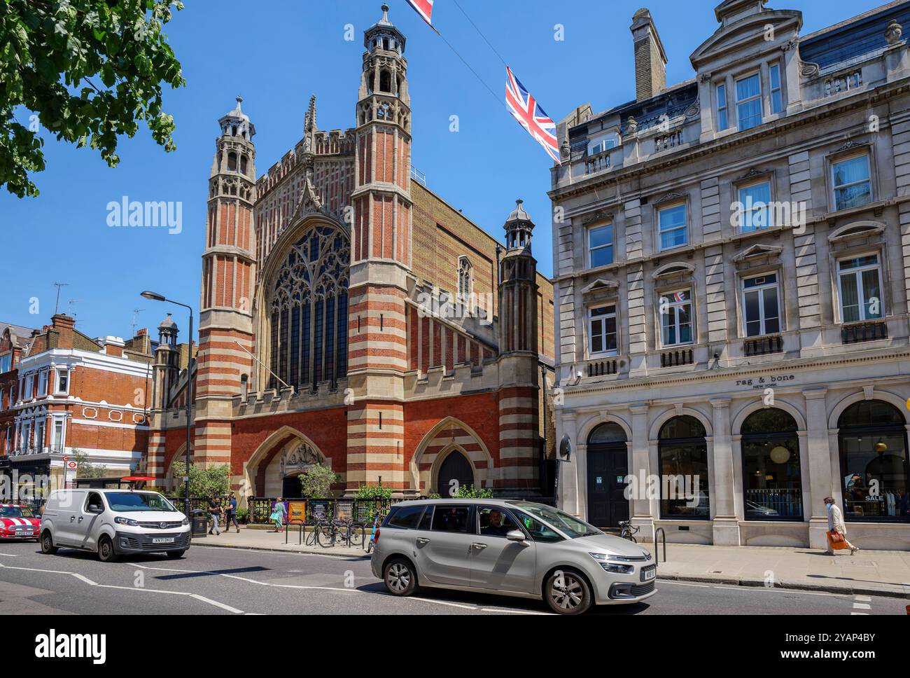 London - 05 28 2022: View of the Church of the Holy Trinity and Sloane ...