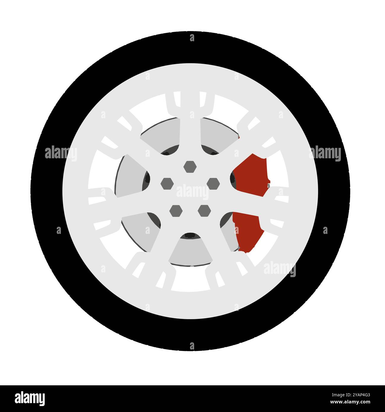Car tire wheel silhouette isolated vector illustration. Side view Stock ...