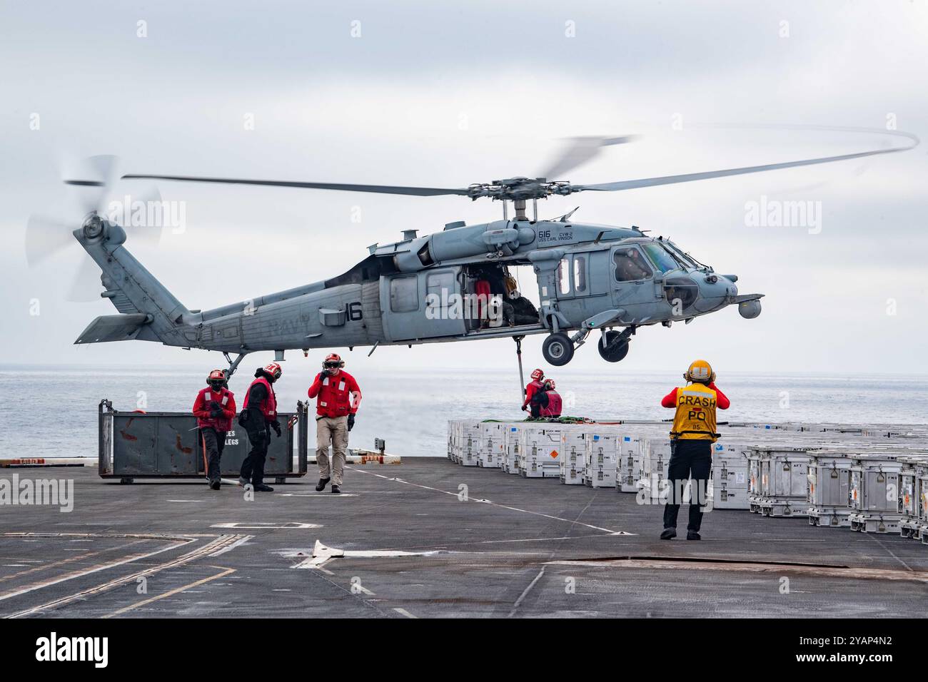 PACIFIC OCEAN (Oct. 11, 2024) U.S. Navy Sailors aboard the Nimitz-class aircraft carrier USS ...