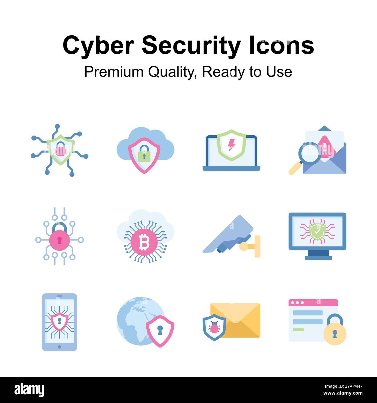 Premium quality cyber security icons set, ready to use and download ...
