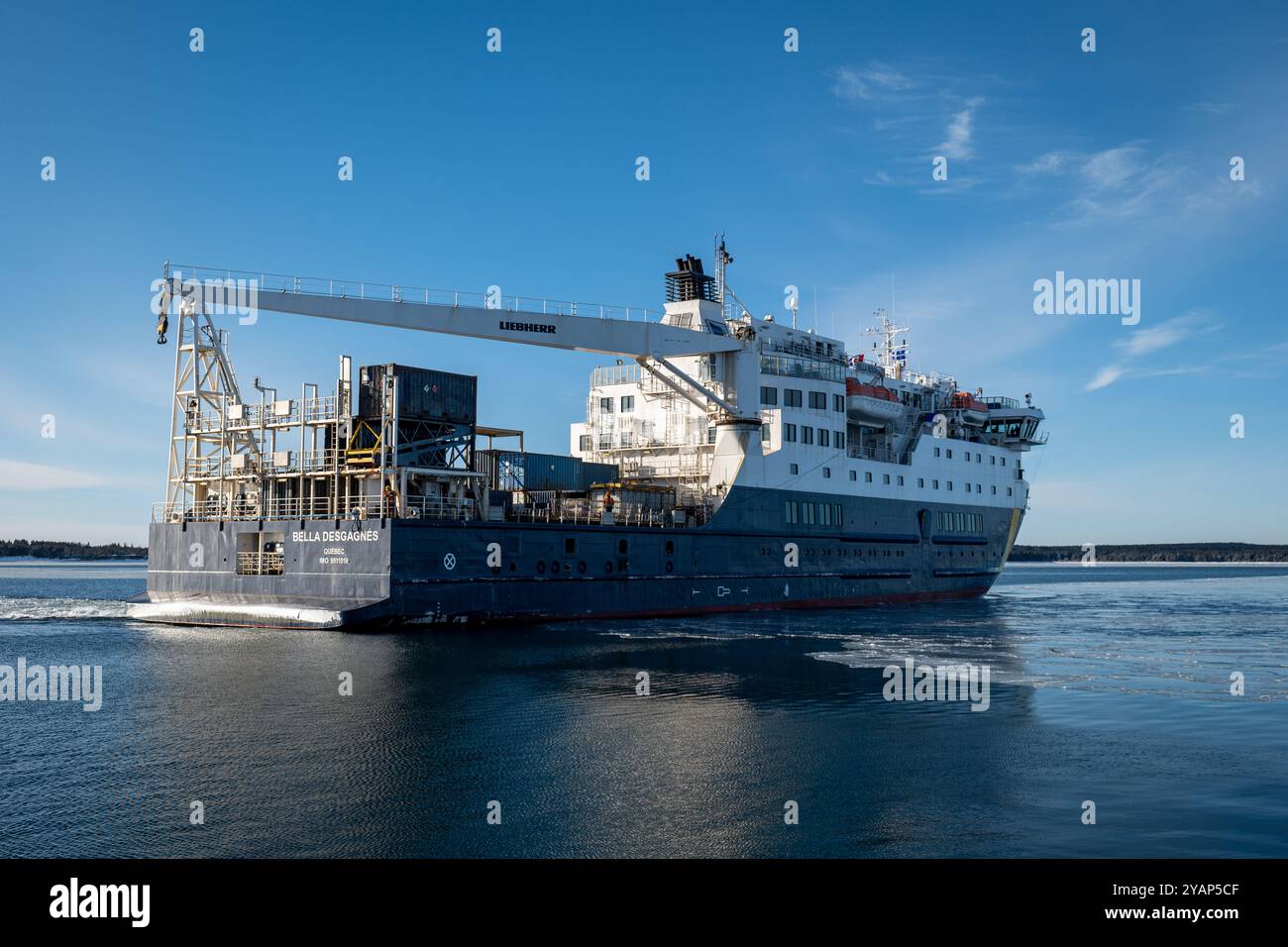 Anticosti Island, Quebec, Canada — January 7, 2024: A Big Cargo Ship ...