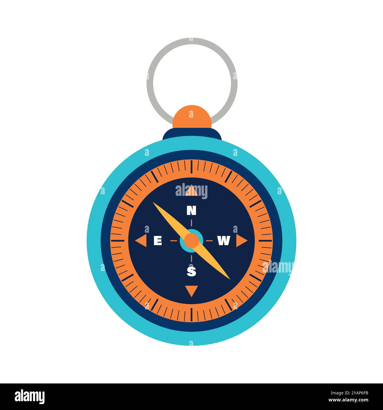Compass isolated on white background, camping gear vector illustration ...