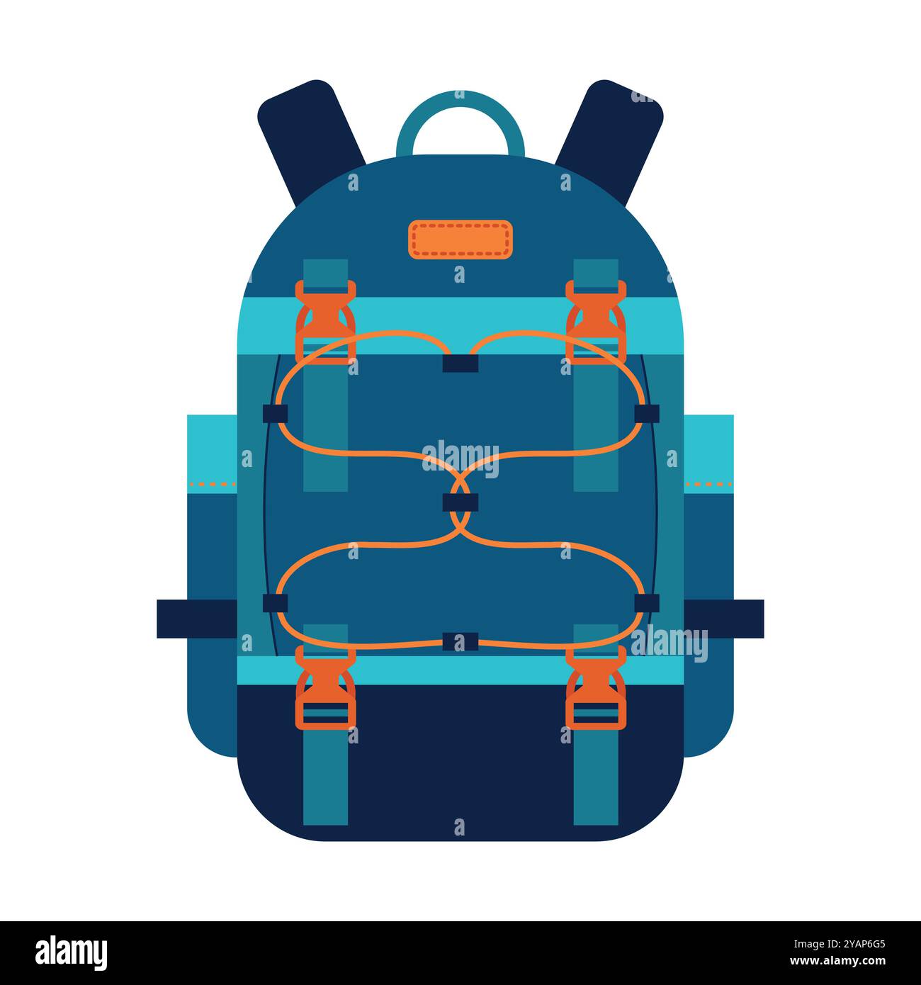 Blue hiking backpack isolated on white background, camping gear vector ...