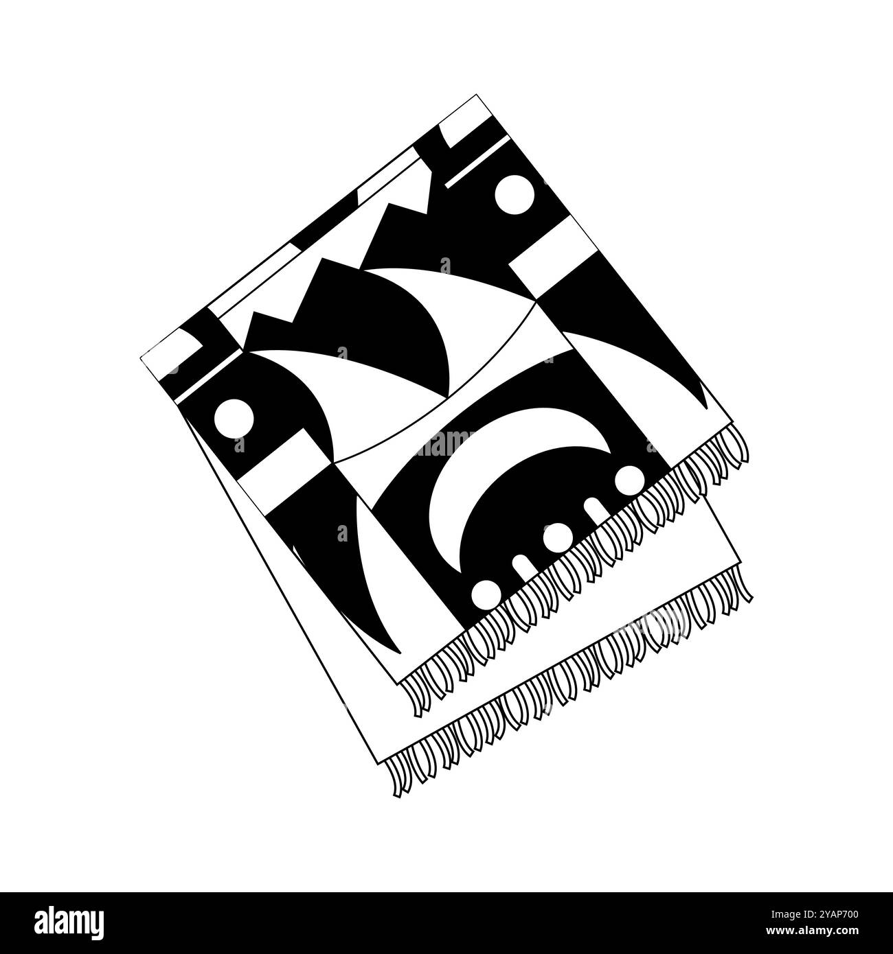 A blanket decorated with Native American folk patterns, isolated on a ...