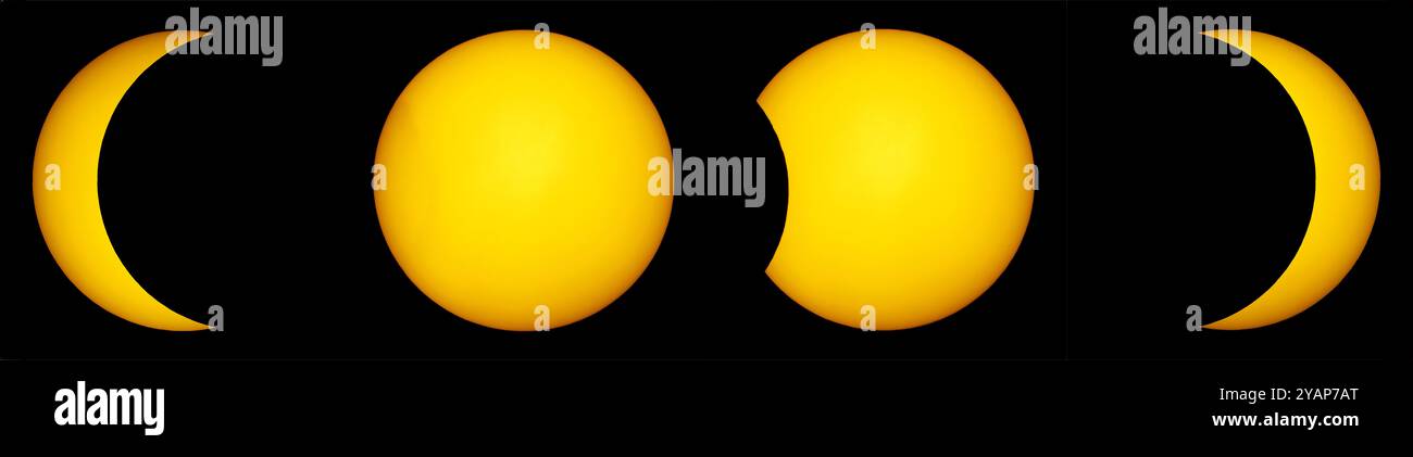 The Moon passes between Earth and Sun.Partial Solar Eclipse.Elements of this image furnished by ...