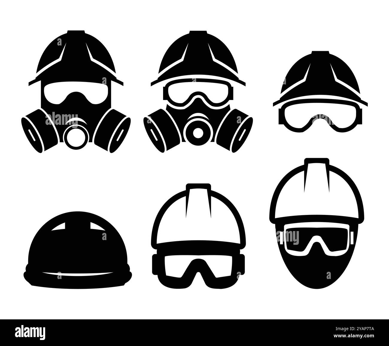 A collection of silhouettes representing various industrial safety ...