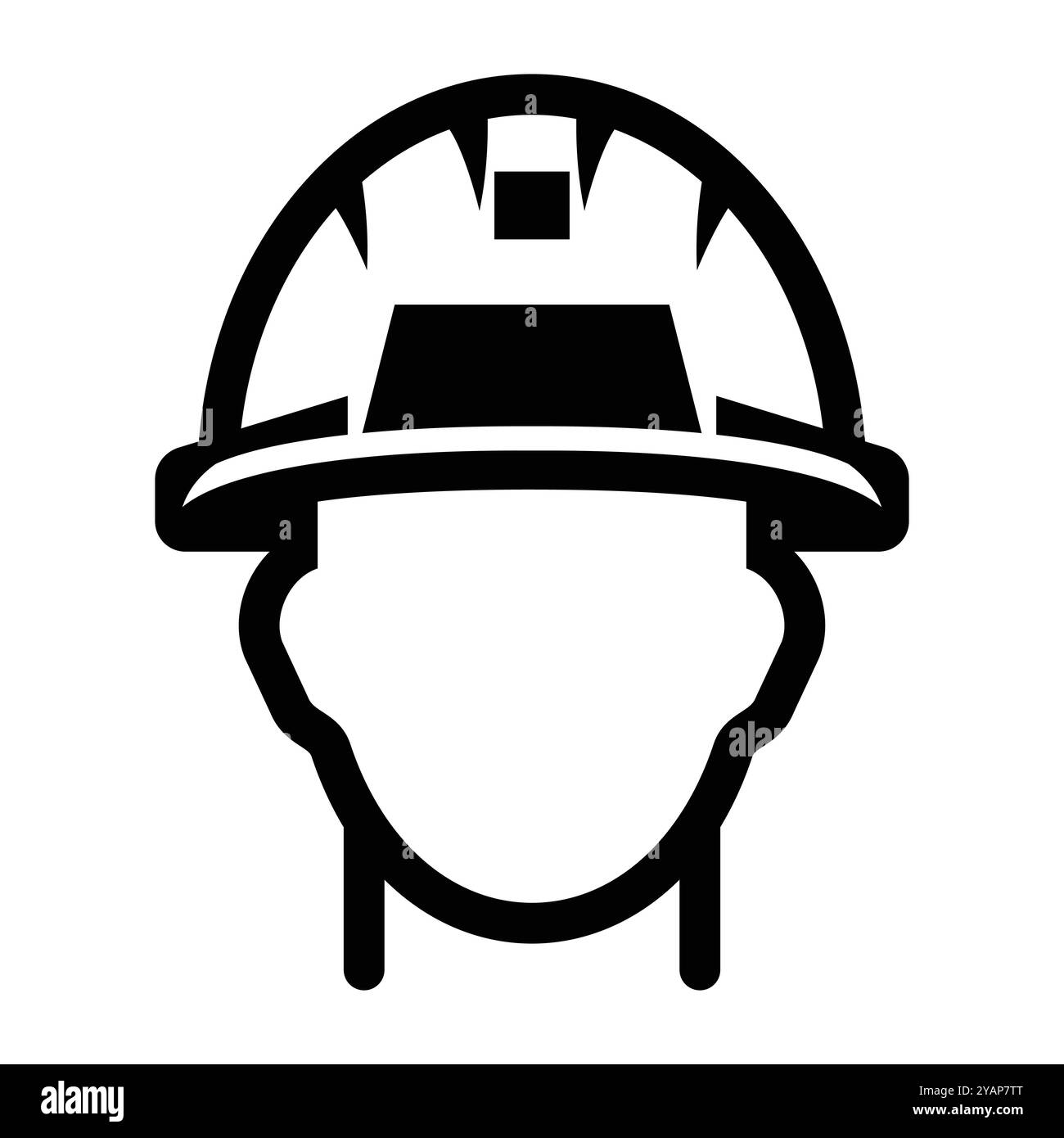 Simple icon of a construction worker wearing a safety helmet. Ideal for ...