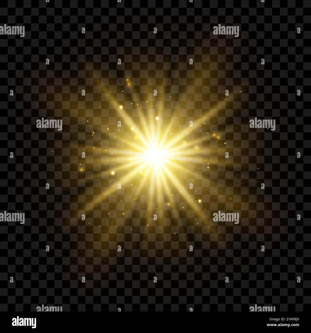 Transparent light effect. Isolated gold sunlight Stock Vector Image ...