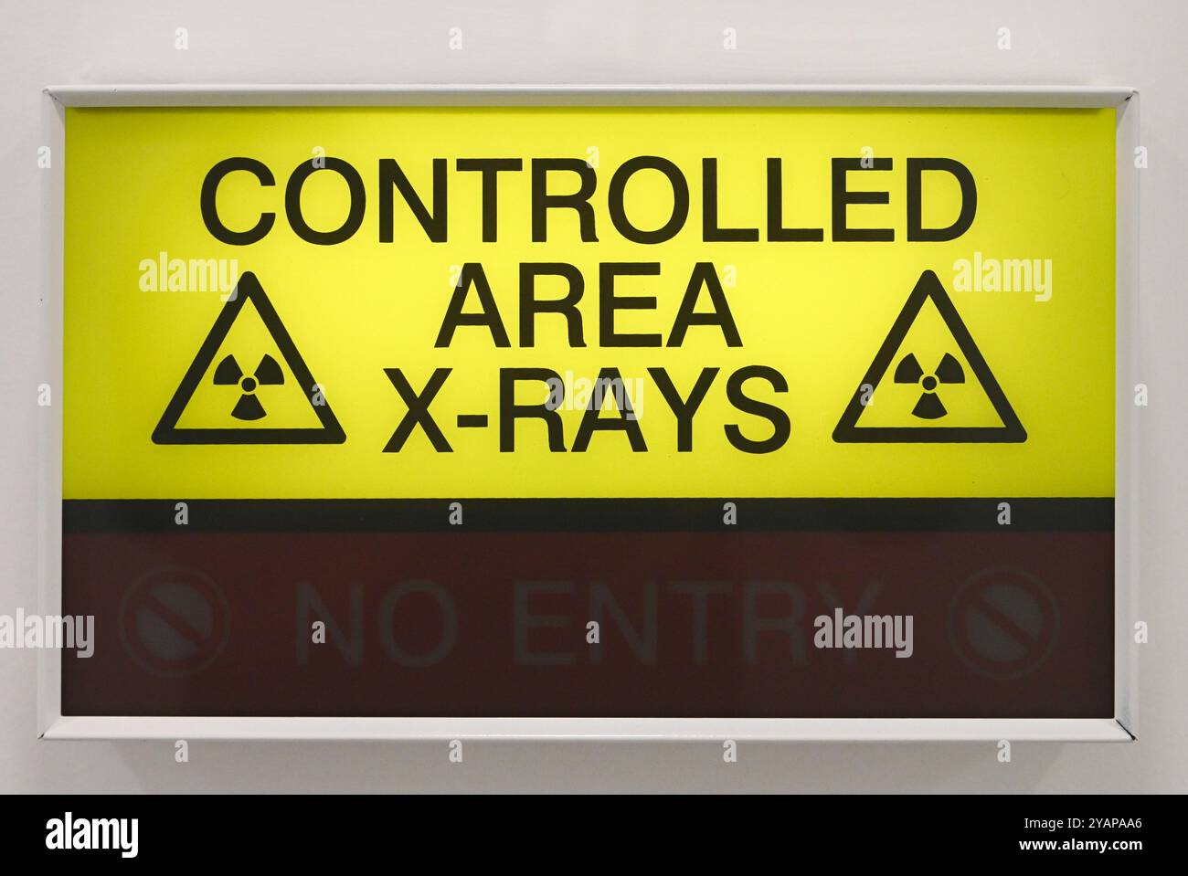X-Ray Controlled Area sign Stock Photo - Alamy