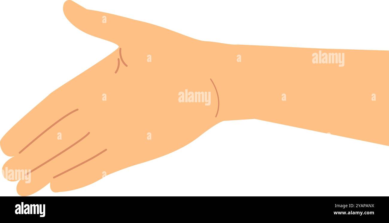 Outstretched hand with open palm in cartoon style illustration Stock ...