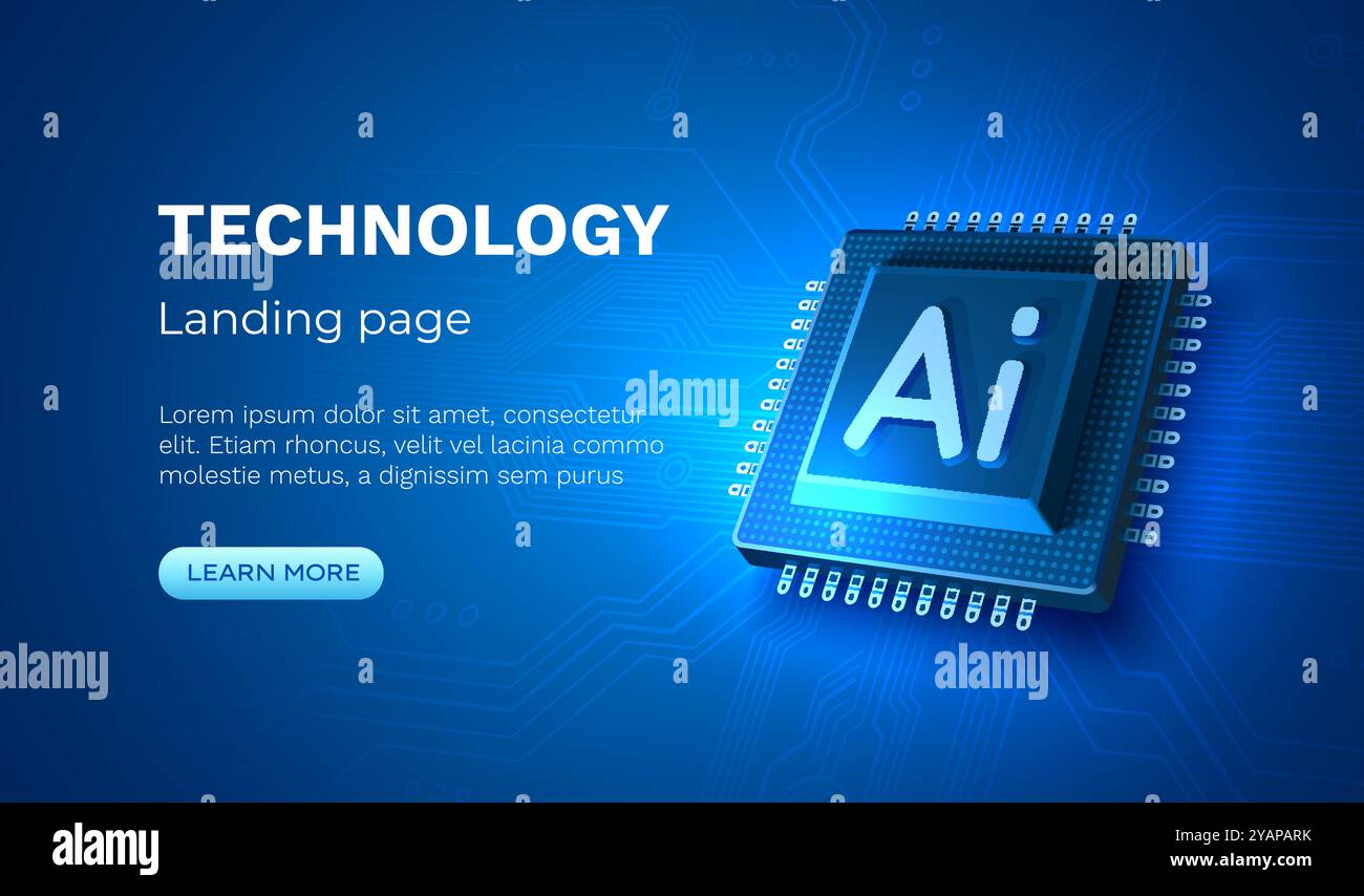 Ai chip, innovation tech, ai art technology. Vector Stock Vector Image ...
