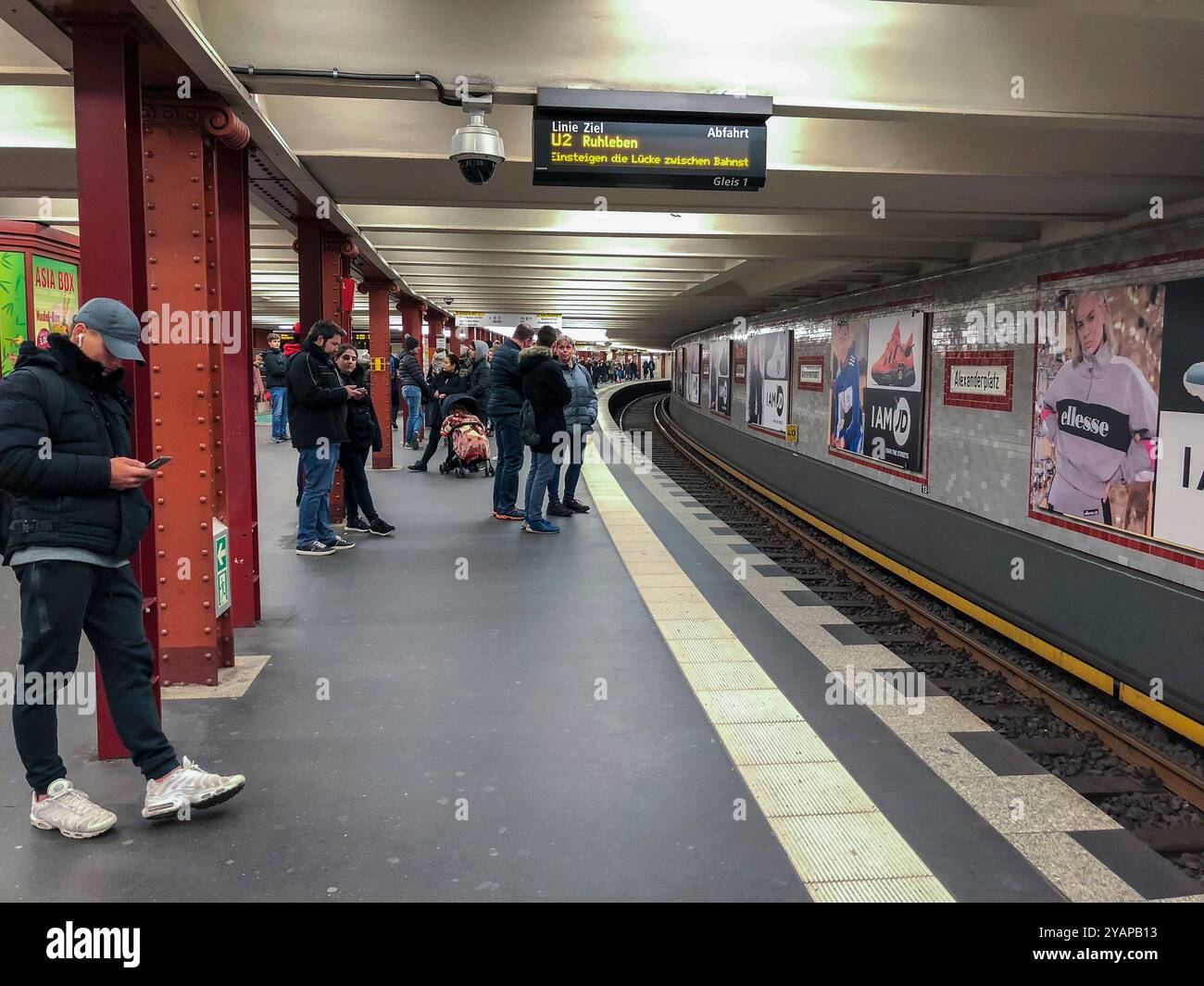 Berlin, Germany, Wide Angle View, Crowd People Waiting, inside Metro ...