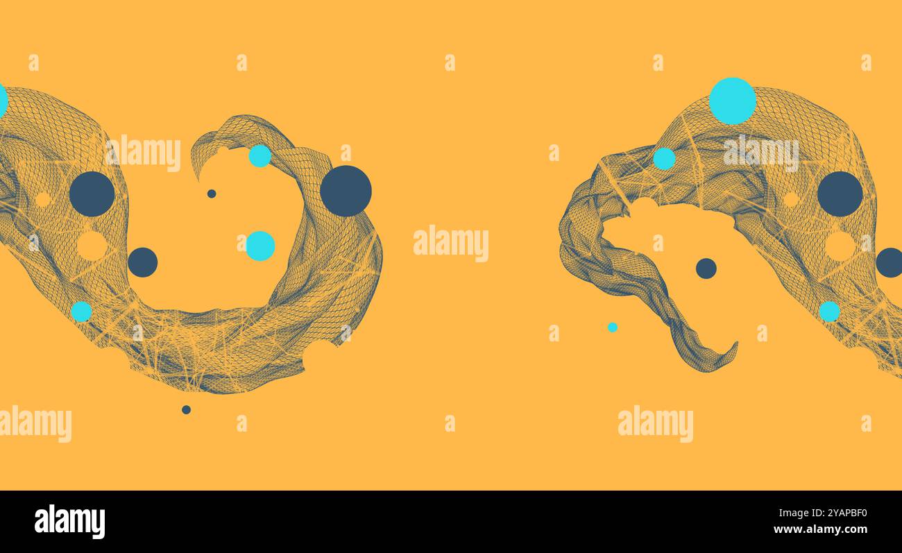 The abstract wave is made in a frame style. Template for science and ...