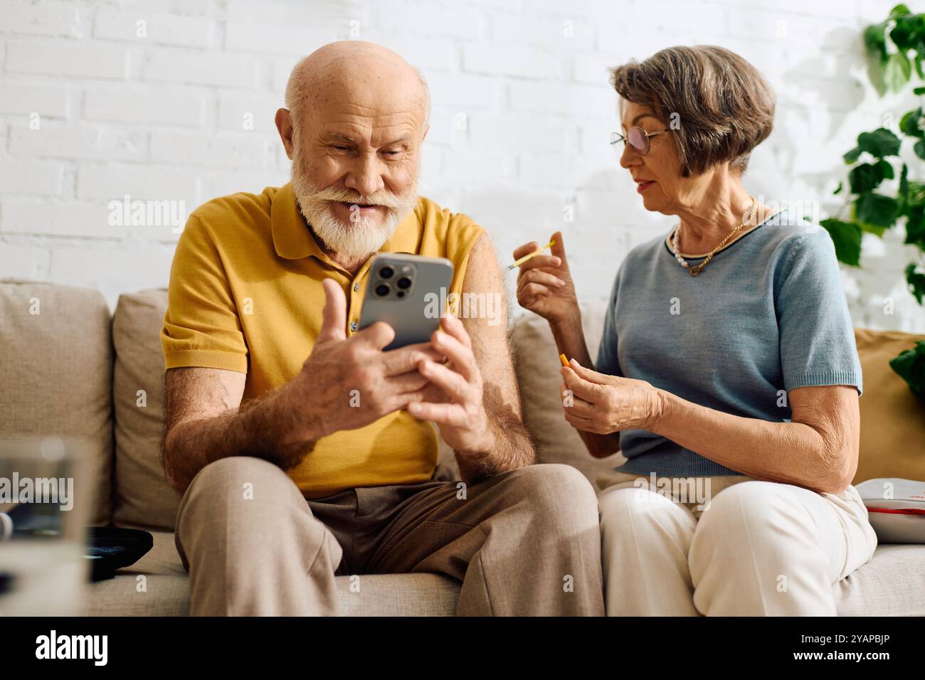 A devoted wife helps her husband with diabetes while they engage with ...
