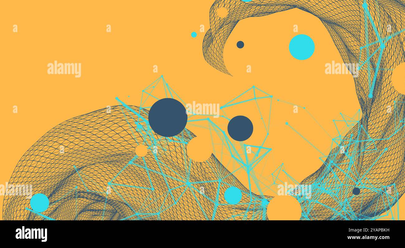 The abstract wave is made in a frame style. Template for science and ...