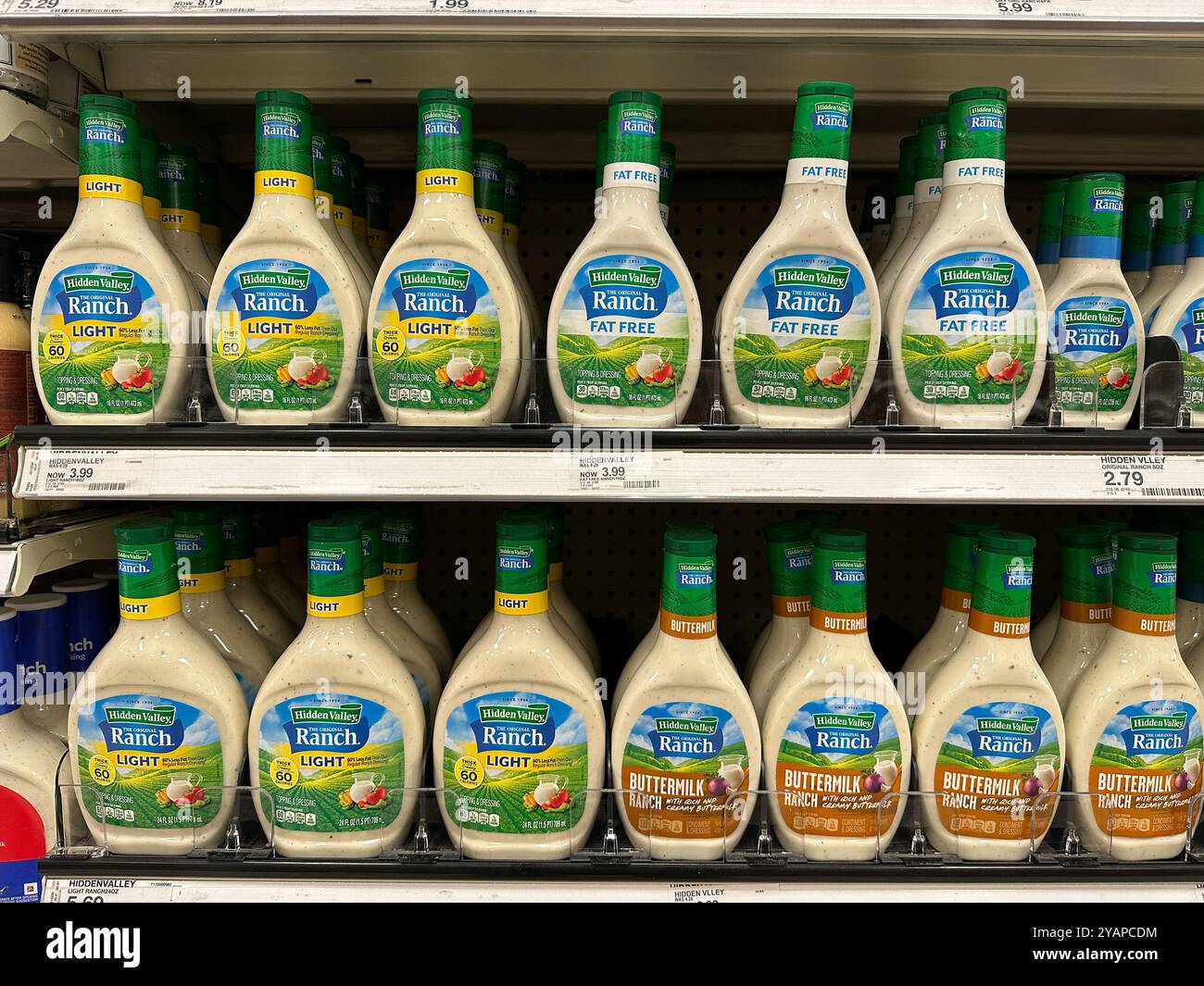 Hidden Valley brand of ranch dressing on Target supermarket shelf Stock ...