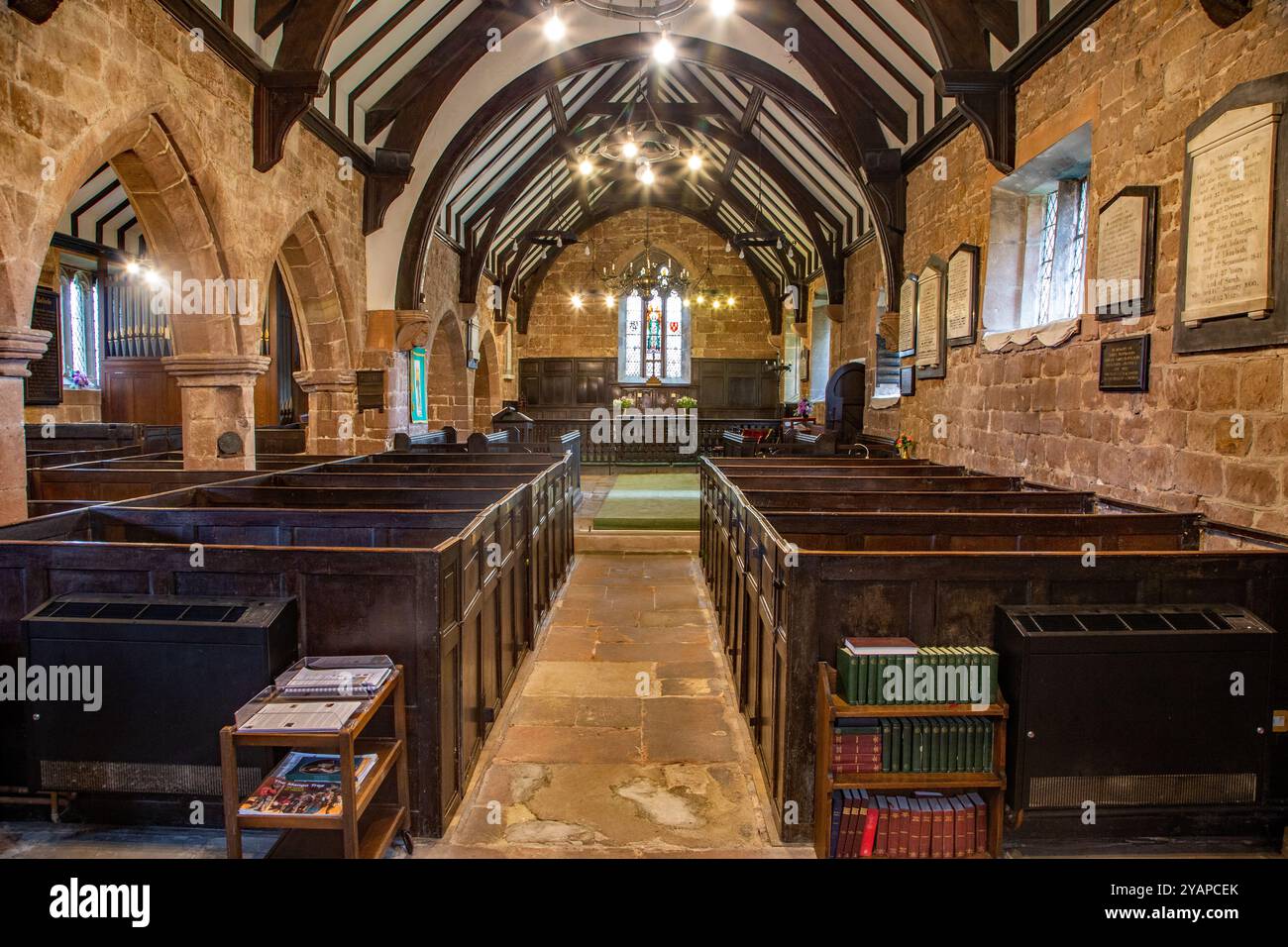 The interior of The 14 th century St Michael's Church Shotwick the ...