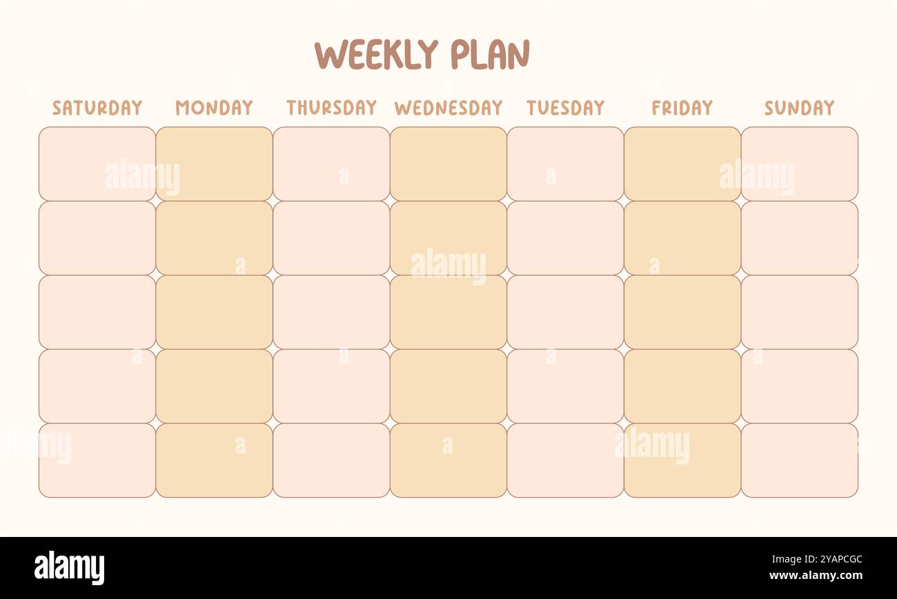 Weekly Plan Template for Structured and Productive Time Management ...