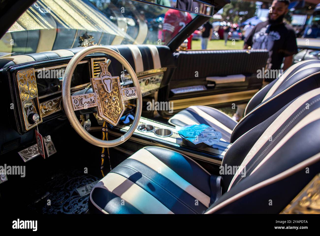 The decorated interior of a Monte Carlo vintage car is pictured during ...