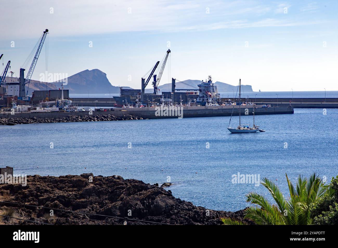 The former whaling port of Caniçal on the Portuguese island of Madeira ...