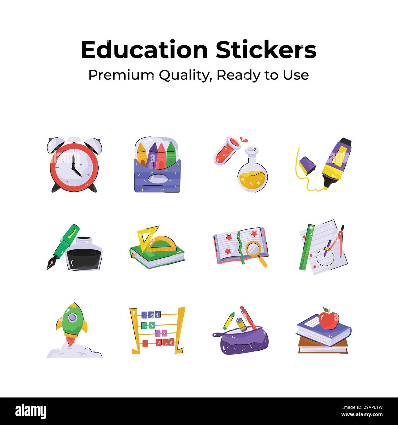 Premium Collection of Design Drawing Stickers of Education and ...