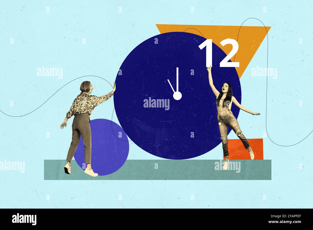 Creative collage picture woman time management arrangement schedule ...